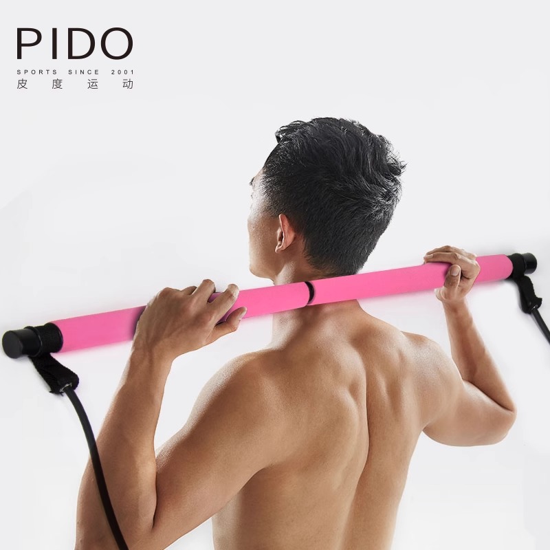 Pilates Bar Set Yoga Pull Rods Pull Rope Portable Home Gym Body Workout ...